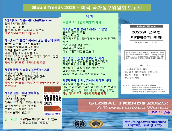 Global Trends 2025: A Transformed World – 미국 국가정보위원회 보고서 : 네이버 블로그