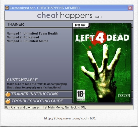 [V1.9 +3] Left 4 Dead Trainer - 레프트 4 데드 트레이너 : 네이버 블로그