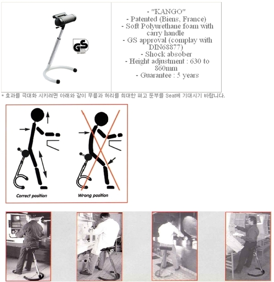 석면분석자용 입식의자, Stand up Seat, Kango seat : 네이버 블로그