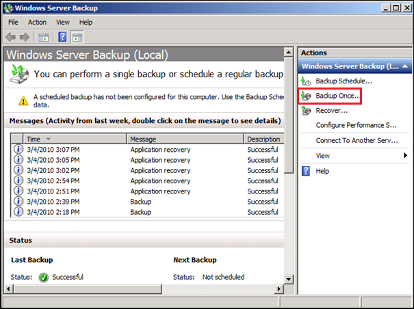 Exchange Server 2010 Backup and Restore by using the Windows Server ...