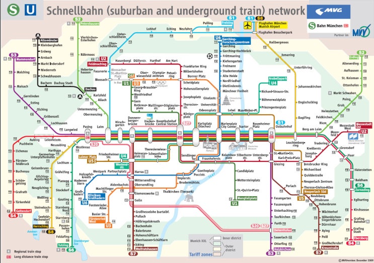 [뮌헨지하철노선도] 뮌헨(Munich, Muchen) Metro, Bus, Train Map / 교통지도 : 네이버 블로그
