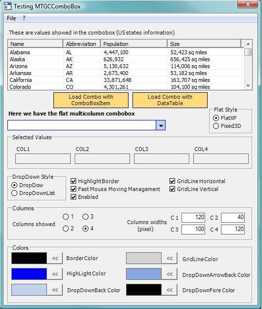 Multi Column Combo Box - 다중 칼럼 콤보 박스 구현하기. : 네이버 블로그
