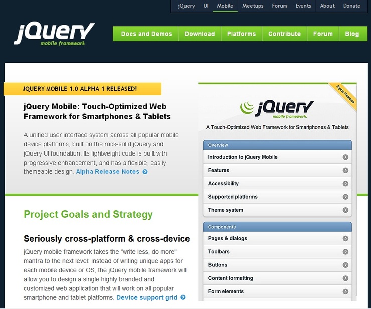 jQuery mobile framework : 네이버 블로그