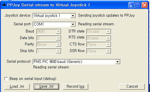 시리얼(com1) 케이블로 된 조종기로 시뮬레이션 하기(FMS는 자동, 에어로플라이트는 안될때) PPJOY사용법 : 네이버 블로그