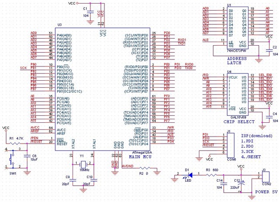 Atmega128 외부 어드레싱 회로 (Addressing circuit - GAL, Latch) : 네이버 블로그
