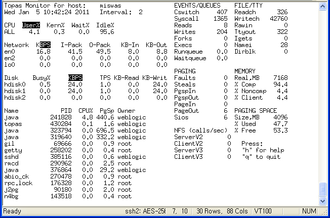 AIX 시스템 성능 분성 명령어 : 네이버 블로그