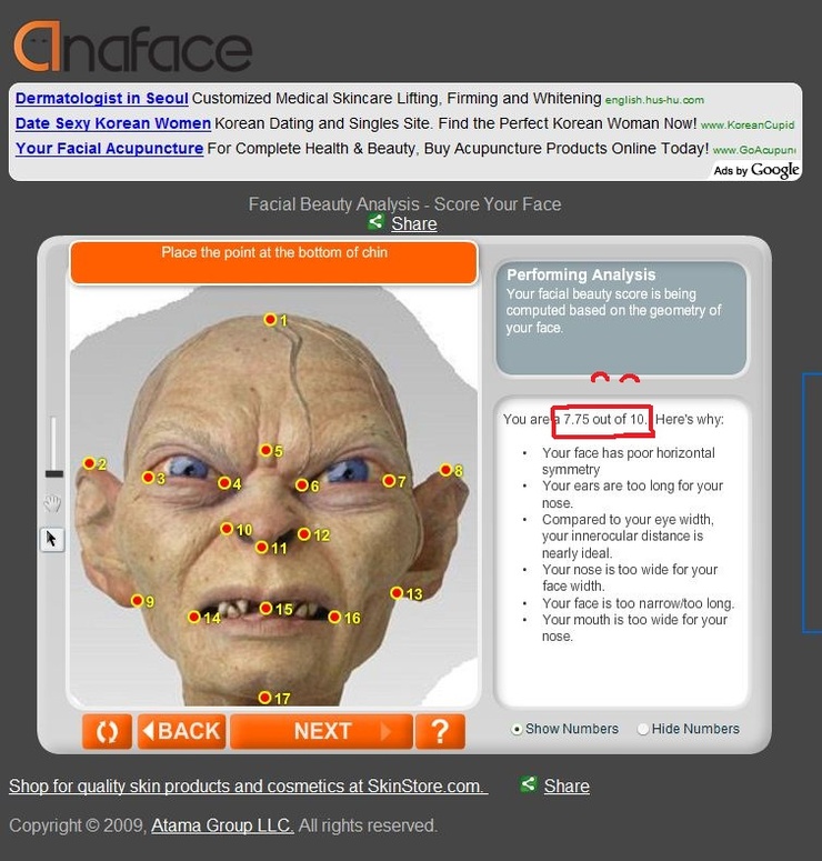 Fake Anaface Facial Beauty Analysis Atama Group LLC : complete sham ...