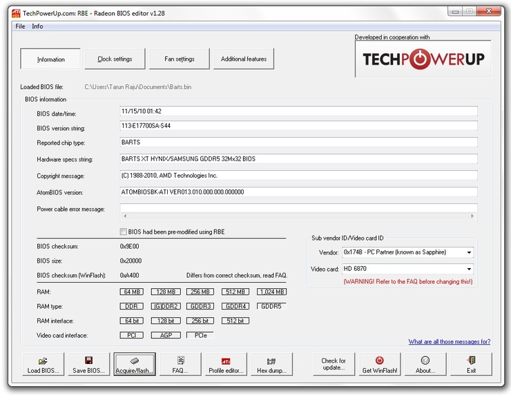 TechPowerUp Radeon BIOS Editor 1.28 발표 : 네이버 블로그