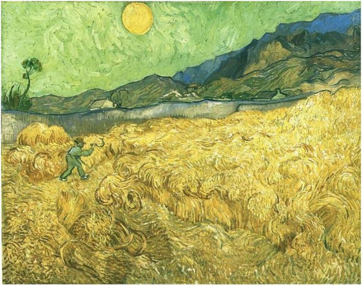 Vincent van Gogh ㅣ Wheat Fields with Reaper at Sunrise : 네이버 블로그