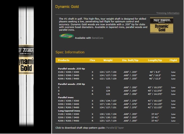 샤프트 잘 알고 쓰자! DYNAMIC GOLD / DYNALITE GOLD / NSPRO : 네이버 블로그