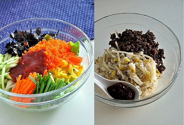 더위에 나른할땐 양푼에 비벼요, 날치알 비빔밥과 콩나물 비빔밥 : 네이버 블로그