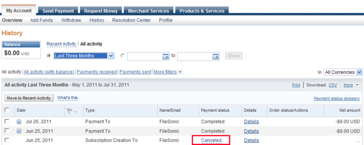 Filesonic, Paypal 자동결제 취소하기..... : 네이버 블로그