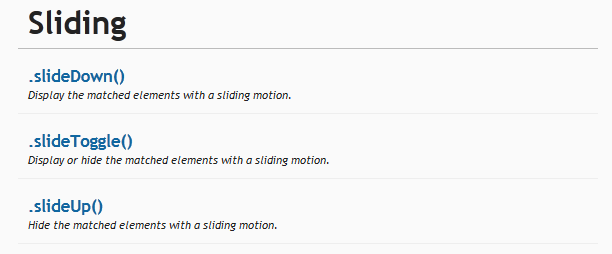 [jQuery] .slideDown() .slideToggle() .slideUp() : 네이버 블로그