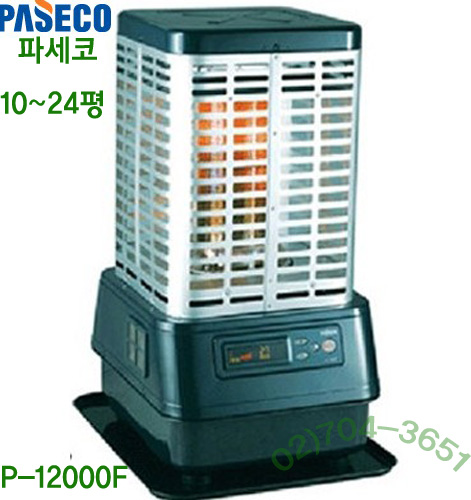파세코석유히터 P 12000f 로터리식 석유난로10 24평회전무화식연료18리터강제대류형7단화력조절자동온도조절4시간