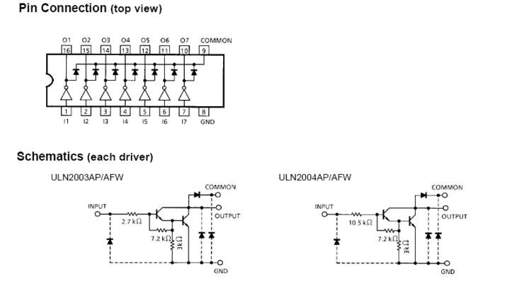 ULN2003, ULN2004, ULN2803, ULN2804 - 작성중 : 네이버 블로그
