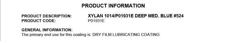 자일란코팅(Xylan Coating)(Xylan 1014) Product Information : 네이버 블로그