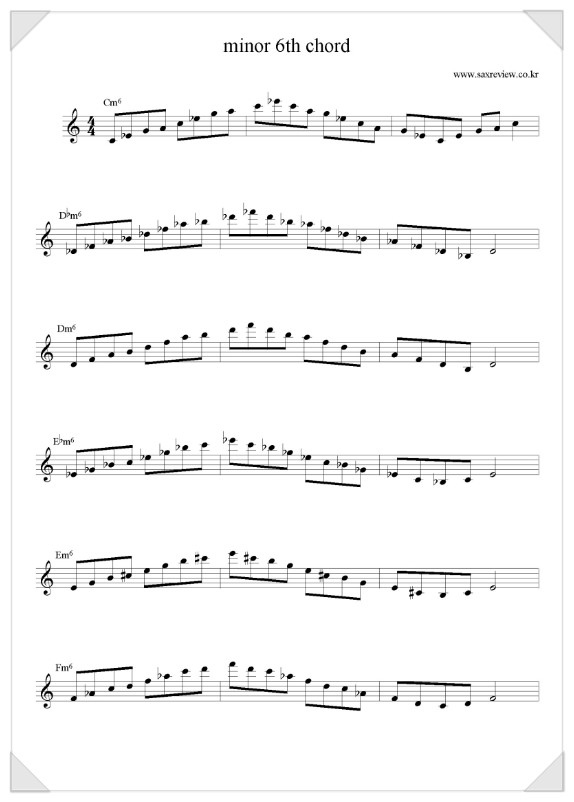 마이너 식스 코드 (minor 6th chord ) : 네이버 블로그