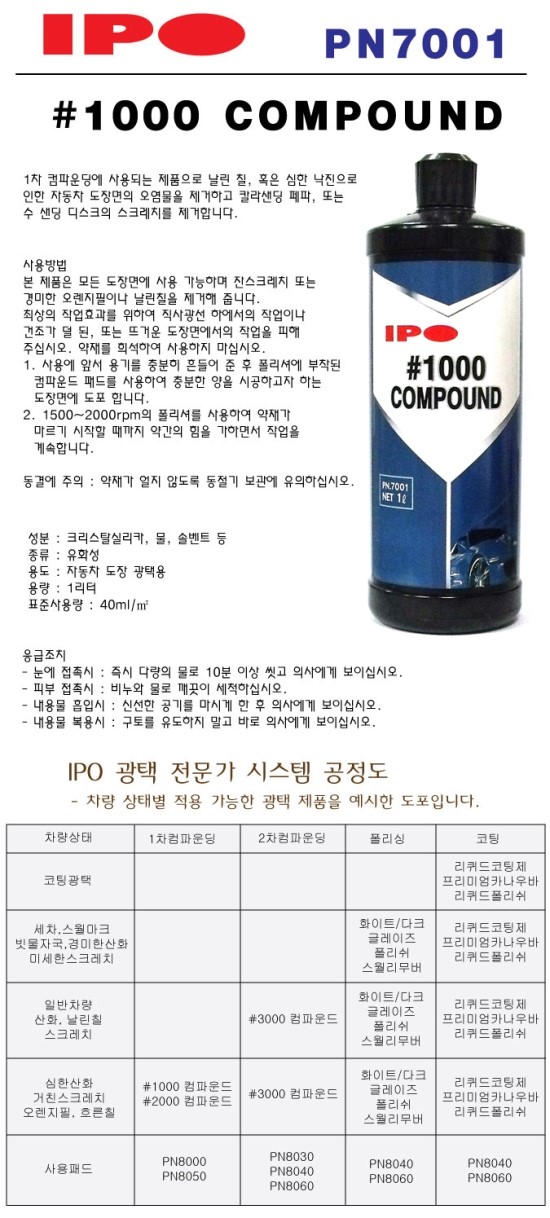 IPO #1000 컴파운드/PN7001/1리터 : 네이버 블로그