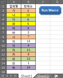 (926) 색깔을 기준으로 정렬하기 (엑셀 VBA 매크로) : 네이버 블로그