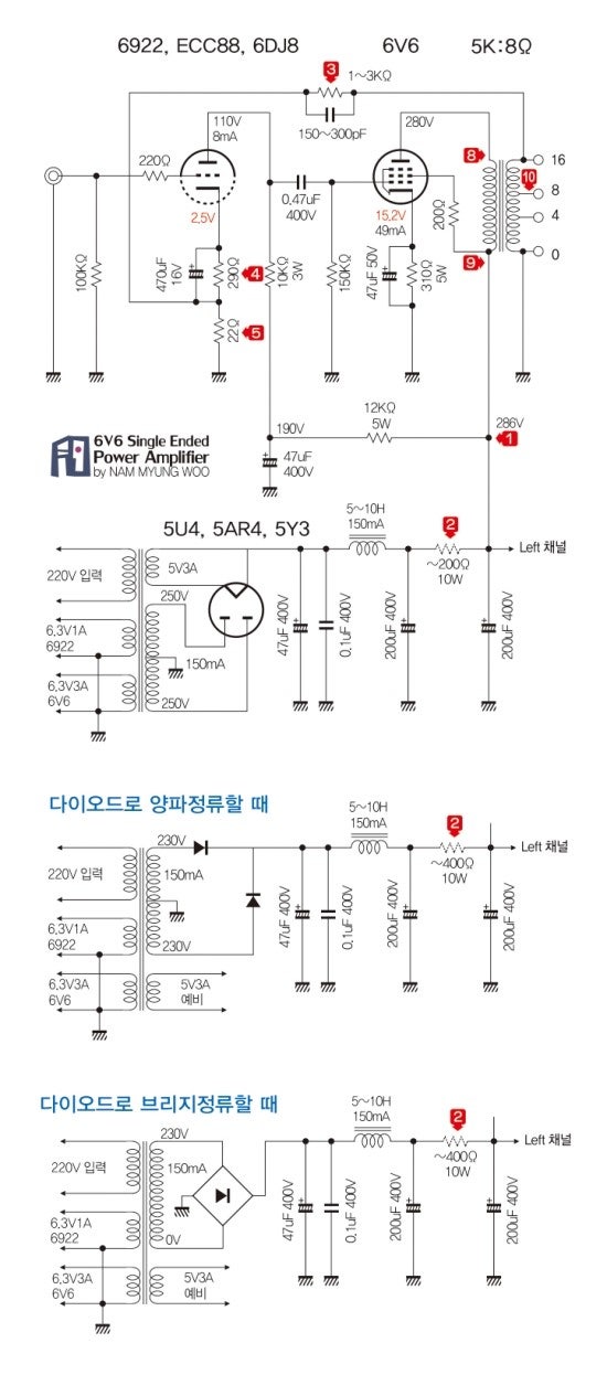 6AQ5(6V6) SE 앰프제작-1.회로 결정 : 네이버 블로그