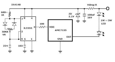 AMC7135를 이용한 1W LED, 3W LED 디머 회로 : 네이버 블로그