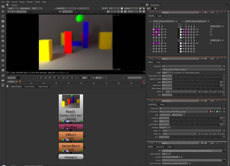 Maya의 motion vector pass , depth pass 를 이용하여 NukeX 에서 합성하기... : 네이버 블로그