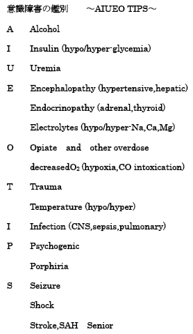 의식장애 감별 'AIUEO TIPS' or 'AEIOU TIPS'/의학블로그, 내과 : 네이버 블로그