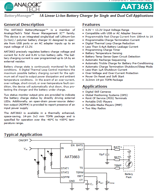 AAT3663 2cell charger IC. : 네이버 블로그