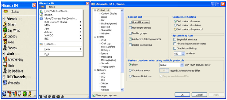 [메신저,메일] MSN, ICQ 클론 Miranda v0.9.46 (2000/XP/NT/Vista/7) 32Bit : 네이버 블로그