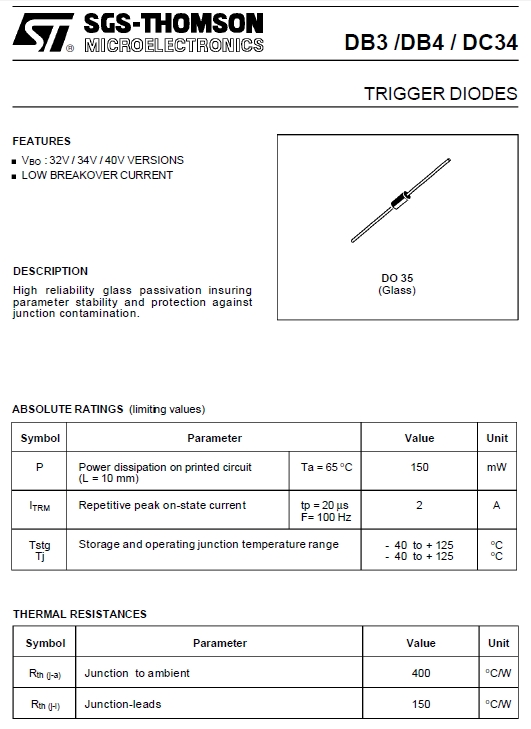 DB3 , DB4 Trigger Diode (Diac) : 네이버 블로그