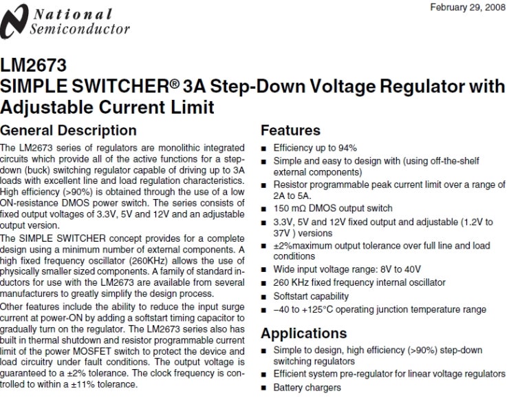 LM2673 3A Step-Down Voltage Regulator : 네이버 블로그