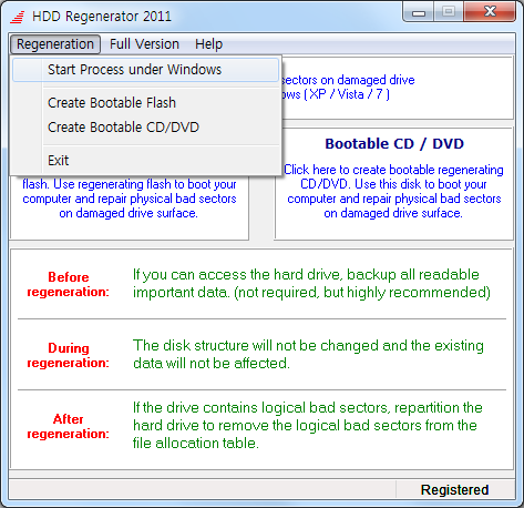 HDD(하드디스크) 배드 섹터 치료하기 (부제 : HDD Regenerator 사용 방법) : 네이버 블로그