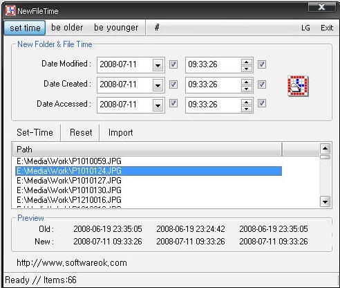 파일의 생성날짜, 수정날짜, 사용날짜를 일괄 수정 NewFileTime Unicode v1.77 첨부파일.다운로드 : 네이버 블로그