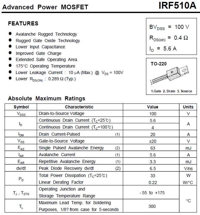 IRF510A : 네이버 블로그