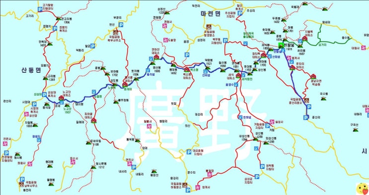[지리산 종주 ①] 코스, 대피소 예약, 준비물 (+ 지리산 등산지도) : 네이버 블로그