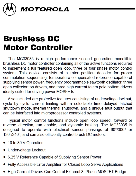 MC33035 brushless DC motor controller : 네이버 블로그