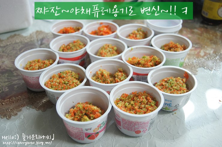 요플레용기 이젠 버리지 마세요 강아지 생식용 용기로 베리굿~ 강아지 생식 강아지 생식 야채퓨레만들기 강아지 생식