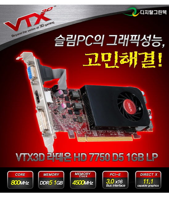슬림LP형 그래픽카드의 최고봉 라데온 HD7750 1G LP : 네이버 블로그