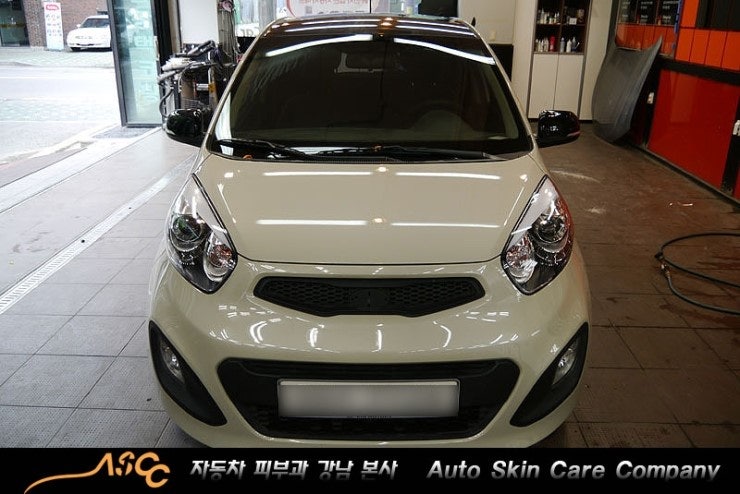 틴트어카 강남개포점 오토윅스 기아 올뉴모닝 루프스킨 뒷범퍼 부분 랩핑스포일러 랩핑 주유구 랩핑오라폴유광무광컬러필름
