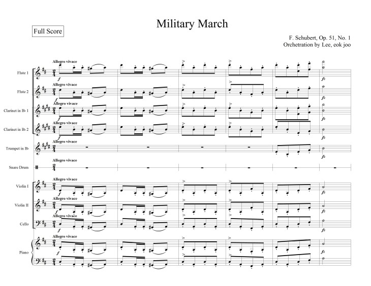 [오케스트라악보/어린이및청소년오케스트라악보] Military March(군대행진곡) [A] : 네이버 블로그