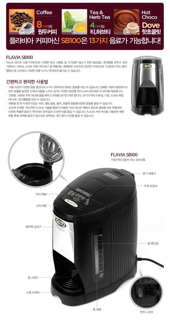 플라비아 커피머신 (FLAVIA SB100) : 네이버 블로그