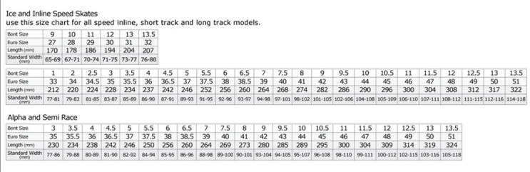 BONT 인라인, 어떻게 주문할까요? 2. 사이즈 선택하기 : 네이버 블로그