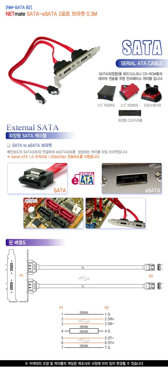 NETmate SATA-eSATA 2포트 케이블 브라켓 : 네이버 블로그
