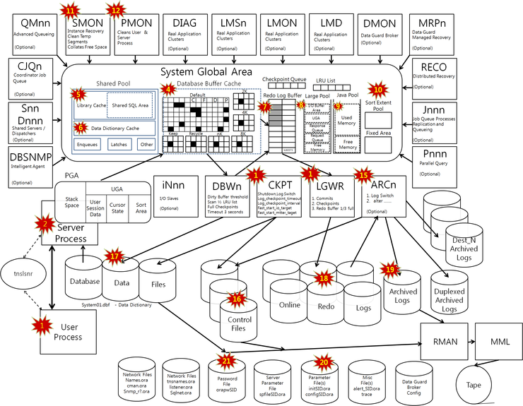 01. [Oracle/오라클] 오라클 서버 구조 (ORACLE 9i ARCHITECTURE) : 네이버 블로그
