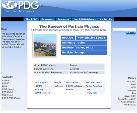 [입자물리/PDG(Particle Data Group)] 입자물리/고에너지물리의 최신 정보 : 네이버 블로그