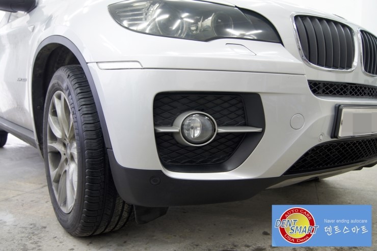 일산 덴트스마트 Bmw X6 앞범퍼 교정 복원 작업 수입차 덴트 판금 도색 외형복원 범퍼교환 범퍼복원 자차 대물