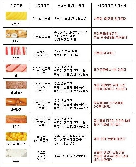 식품첨가물이 우리에게 미치는 영향식품첨가물종류식품첨가물제거법식품첨가물문제점 네이버 블로그