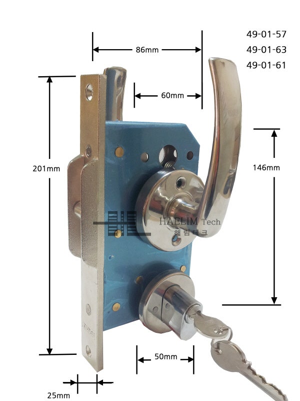 490157 490163 490161 미닫이용 실린더 모티스 로크 Lock sets,Cylinder Mortise For ...
