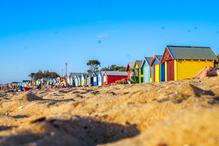 다이빙 포인트 플린더스 제티(Flinders Jetty), 알록달록한 방갈로 브라이튼 비치(Brighton Beach ...