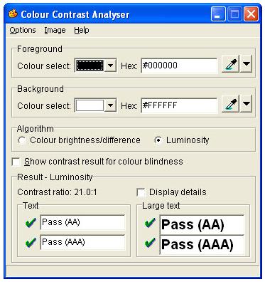 [웹접근성 검사도구] Colour Contrast Analyser : 네이버 블로그